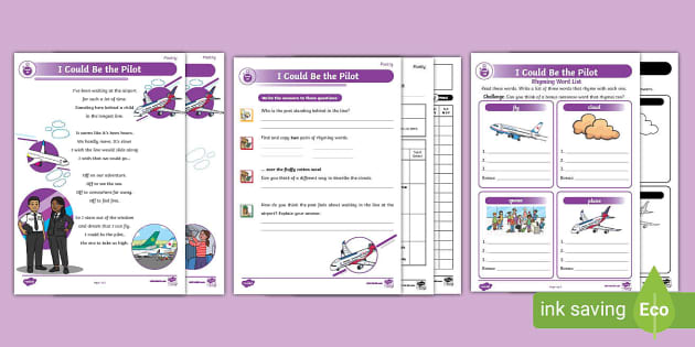 Level 10: 'I Could Be the Pilot' 60-Second Reading Set 2 Intervention Pack