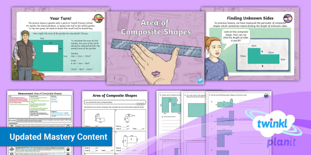 👉 Y5 Area of Composite Shapes PlanIt Maths Lesson 7