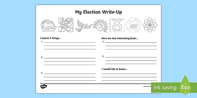General Election 2019 Write Up Worksheet / Worksheet