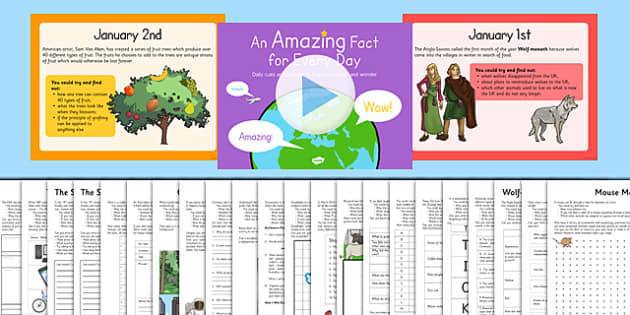 Amazing Fact a Day January Activity Pack (teacher made)