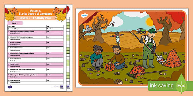 Autumn: Blanks Levels of Language Levels 1 - 4 Activity Pack