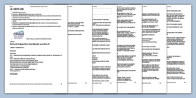 Ofsted: Section 8 School Inspection Handbook