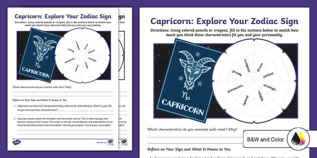 Capricorn: Explore Your Zodiac Sign Activity for 3rd-5th
