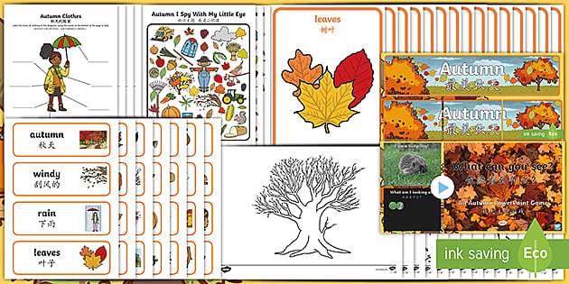 Free Autumn season taster pack English/Mandarin Chinese