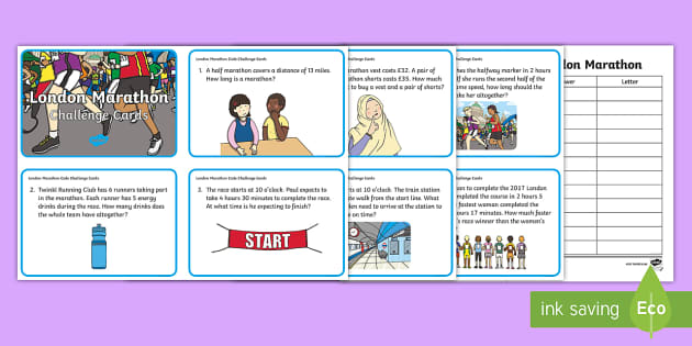 London Marathon Maths Challenge Cards | KS1 | Twinkl