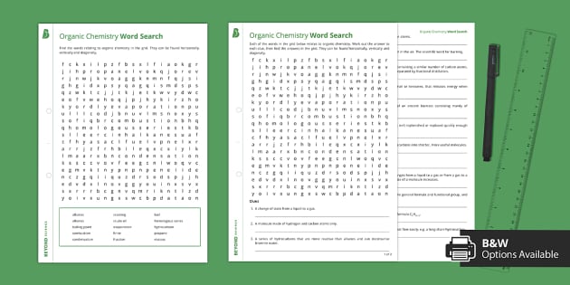 Organic Chemistry Word Search