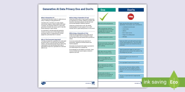 Generative AI Data Privacy Dos and Don'ts - Twinkl