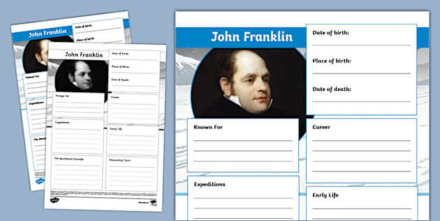 John Franklin Fact File Template (teacher made) - Twinkl John Franklin Fact File Template (teacher made) - Twinkl