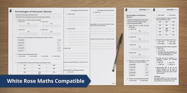 👉 Percentages of Amounts: Mental (teacher made) - Twinkl