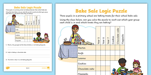 * NEW * Fast Finishers Bake Sale Logic Puzzle - Twinkl