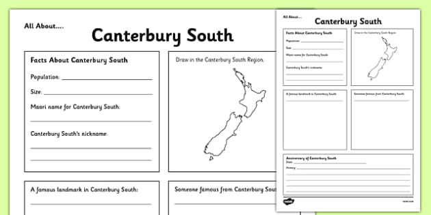 All About Canterbury South Writing Frame (teacher made)