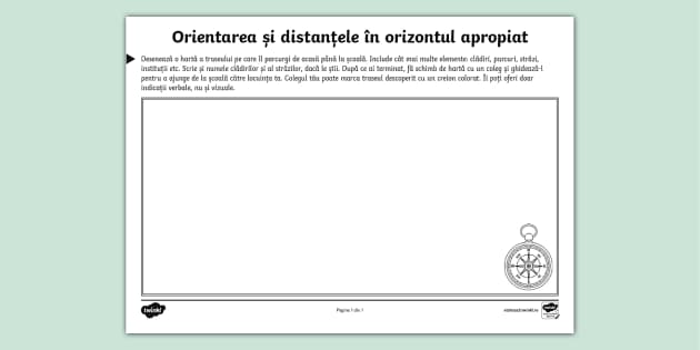 Orientarea și distanțele în orizontul apropiat – Fișă