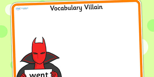 Editable Vocabulary Villain Went Word Mat (teacher made)