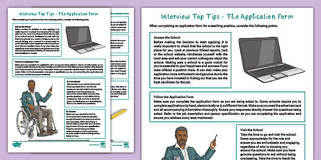 Staff Wellbeing Interview Top Tips - The Application Form