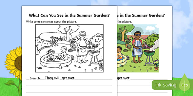 Summer Garden Writing Stimulus Picture (teacher made)
