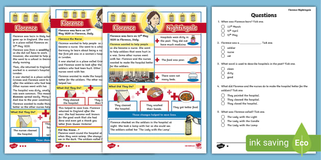 KS1 Florence Nightingale Differentiated Reading Comp