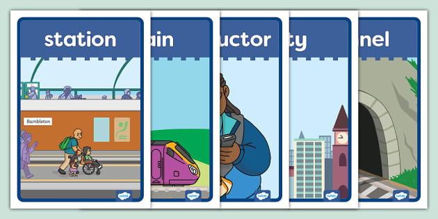 Originals First Words Posters: Train Journey - Twinkl