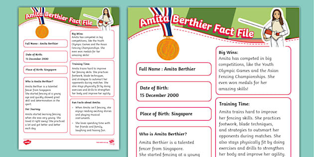 Amita Berthier Fact File KS1 (l'enseignant a fait) - Twinkl