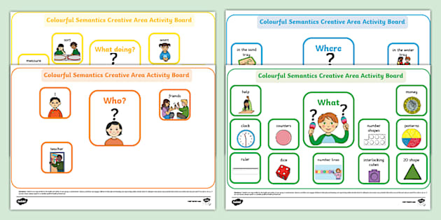 Colourful Semantics Maths Area Activity Board (teacher made)