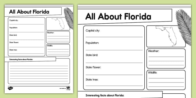 All About Florida Research Worksheet