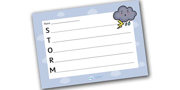 Storm Acrostic Poem Template (teacher made)