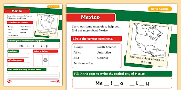 KS1 Mexico Research Activity (teacher made) - Twinkl