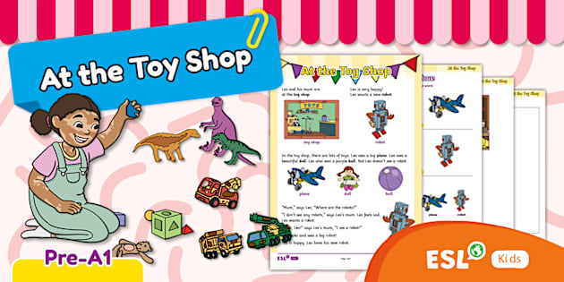English Toy Shop Reading Comprehension for Beginners