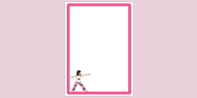 FREE! - Simple Blank Children Doing Yoga Page Border | Twinkl