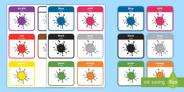 Colour Word Flashcards English/Portuguese - Twinkl
