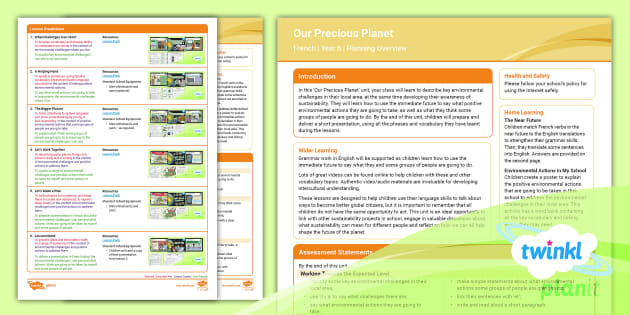 👉 PlanIt Year 6 French Medium-Term Plan: Our Precious Planet