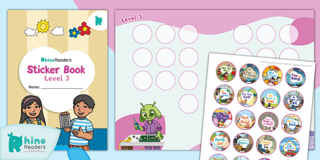Rhino Readers Level 3 Sticker Book (teacher made) - Twinkl