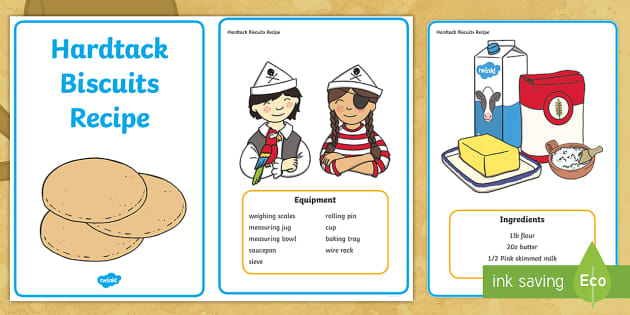 Pirate Themed Hardtack Recipe Sheets (Teacher-Made) - Twinkl