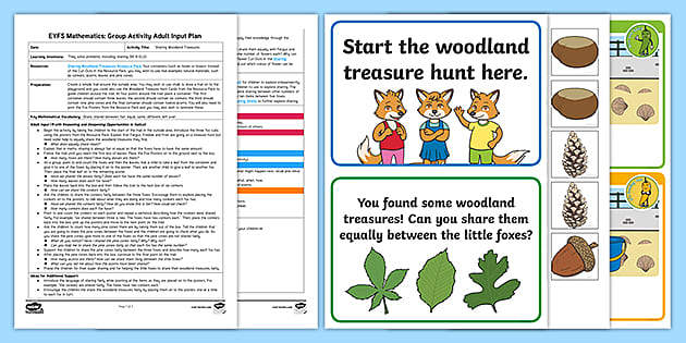 EYFS Maths: Sharing Woodland Treasures Group Activity Adult Input Plan and