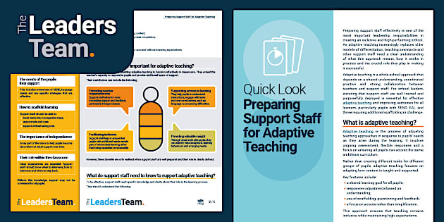 Quick Look: Preparing Support Staff for Adaptive Teaching