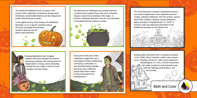 Halloween History Fact Cards for 3rd-5th Grade - Twinkl