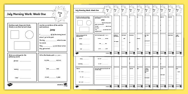 Third Grade July Morning Work Bundle (l'enseignant a fait)