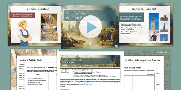 GCSE Poetry Lesson Pack - 'London' by William Blake