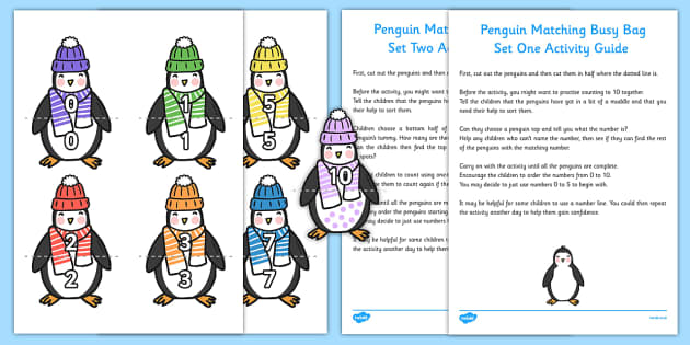 Penguin Matching Busy Bag Resource Pack for Parents - Twinkl