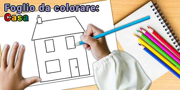 Foglio da colorare: Casa - Twinkl Italia