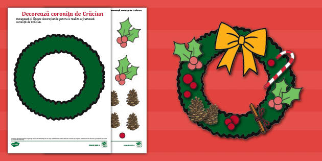 Decorează coronița de Crăciun - Activitate practică