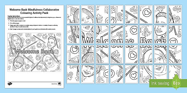 Welcome Back Mindfulness Collaborative Colouring Activity Pack