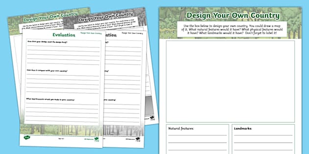 Design your own Country Worksheet (teacher made) - Twinkl