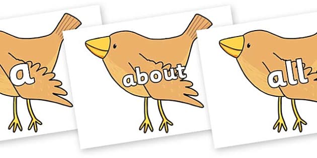 100 High Frequency Words on Sparrow to Support Teaching on The Crunching