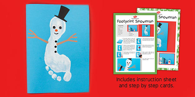 Footprint Snowman Craft Instructions | Christmas Crafts