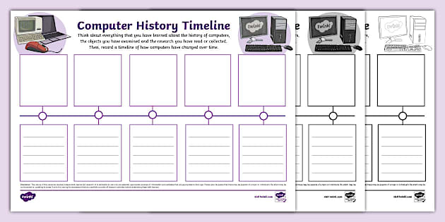 Computer History Timeline Worksheet - Twinkl