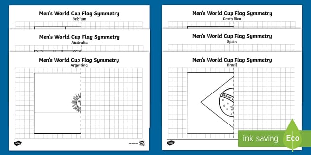 KS2 Men's Football World Cup Symmetry Worksheets