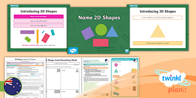 Phase 1 Space: 2D Shapes (Name 2D Shapes) Lesson 1 - Twinkl