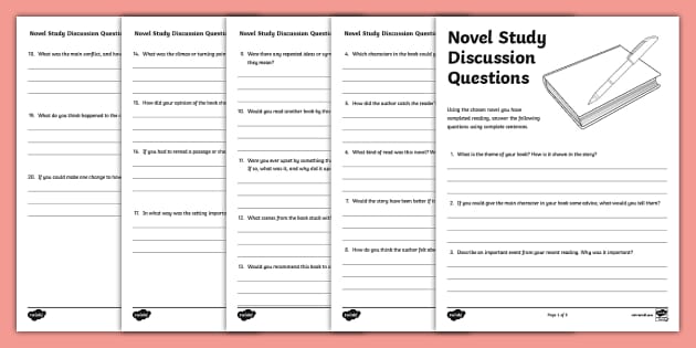 Novel Study Discussion Questions (teacher made) - Twinkl