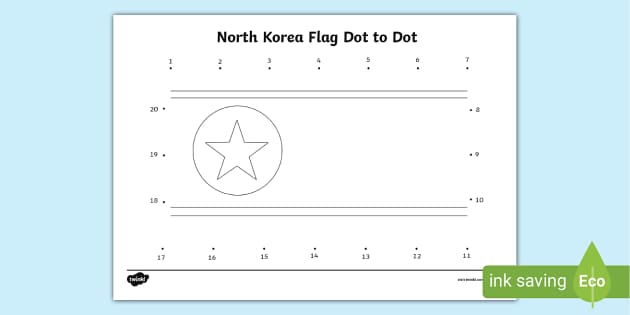 North Korea Flag Dot-to-Dot Worksheet | Twinkl | KS1
