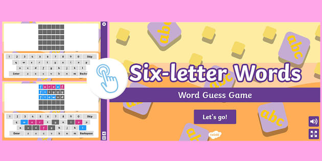 Typing Six-letter Words Interactive Game for K-2nd Grade